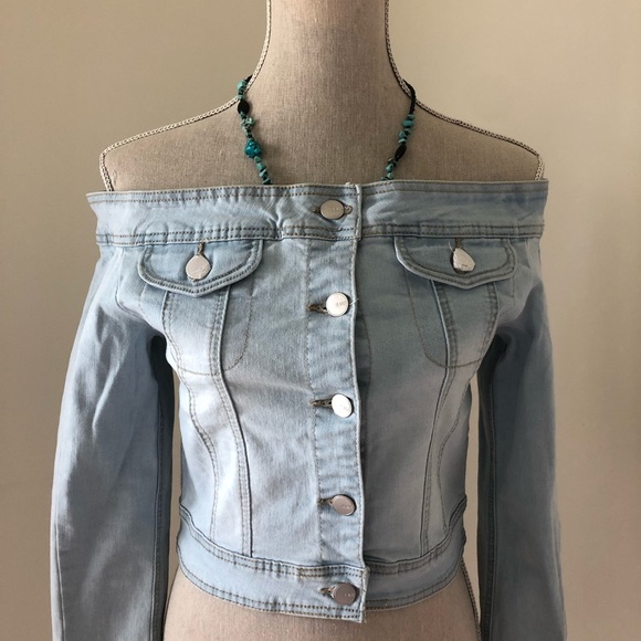 Jackets & Coats | Off Shoulder Denim Jacket | Poshmark